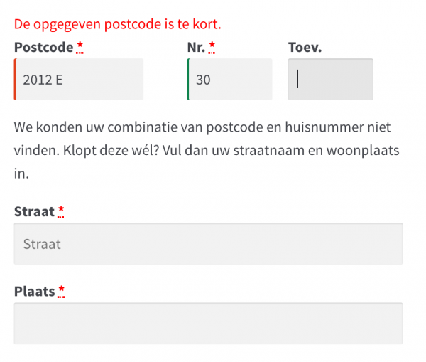 WooCommerce Nederlandse Postcode Checker